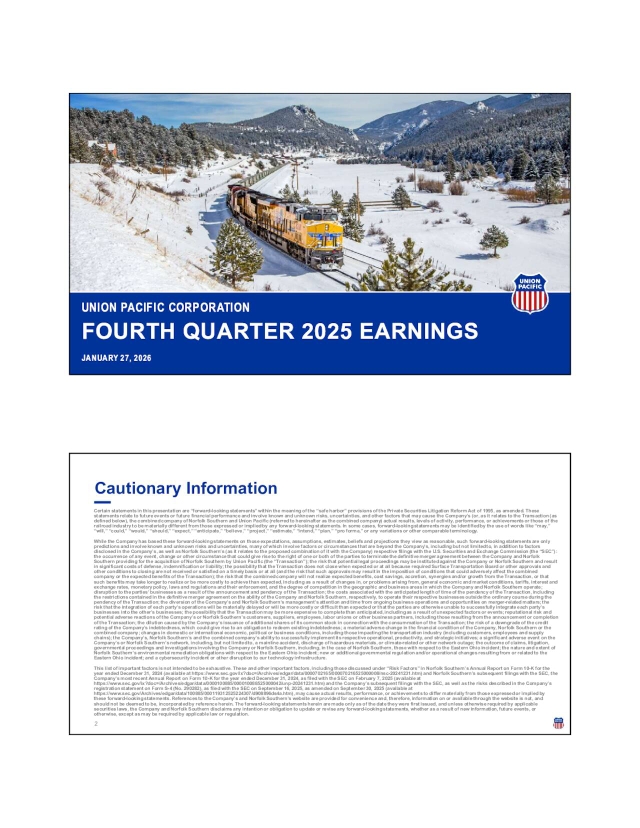Union Pacific Corporation 2025 Q4 - Results - Earnings Call ...