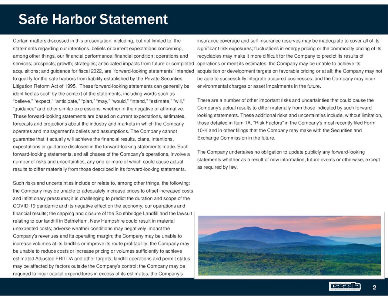 Casella Waste Systems (CWST) Presents 8th Annual Waste & Environmental ...