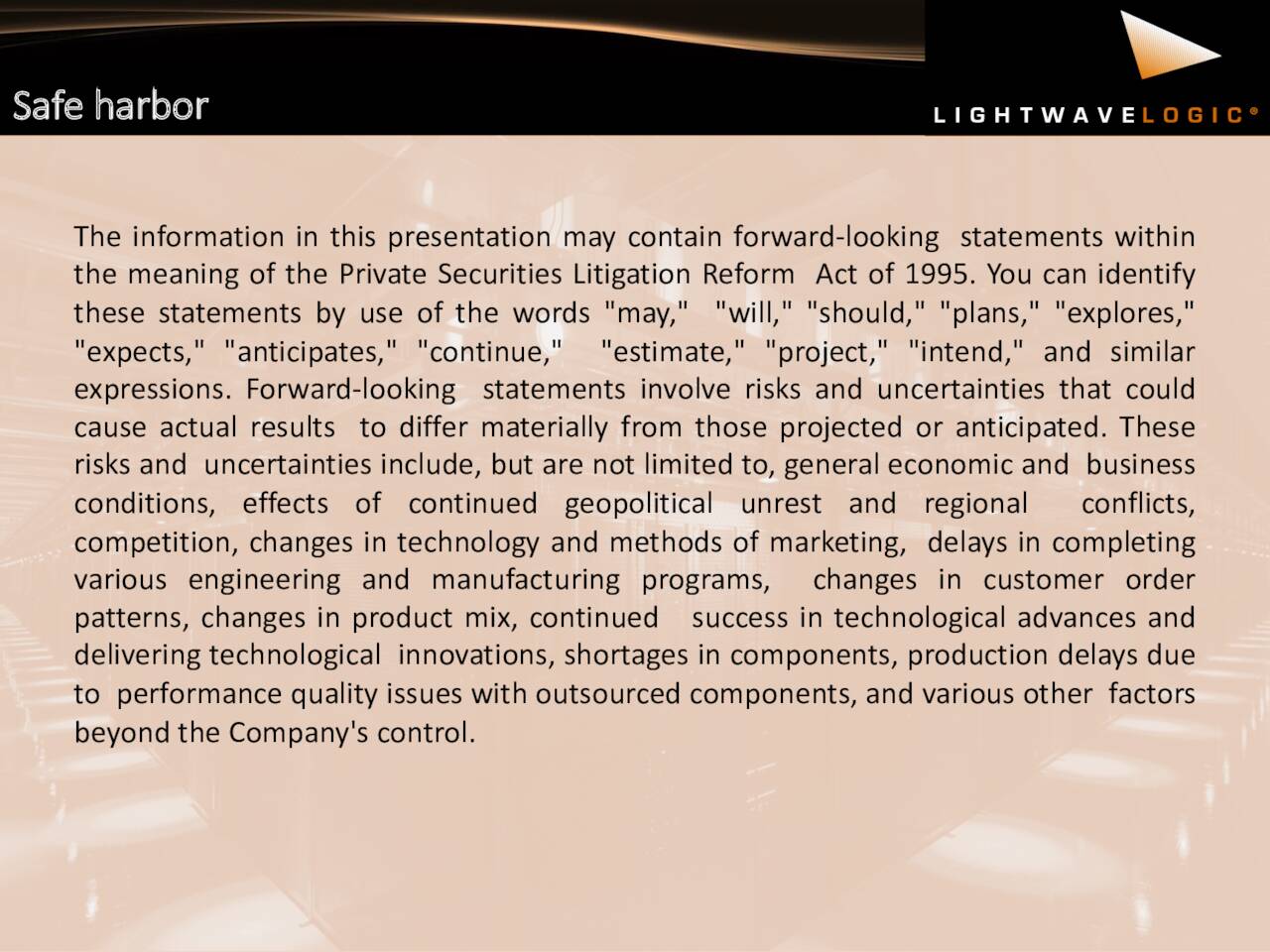 Lightwave Logic (LWLG) Investor Presentation - Slideshow (NASDAQ:LWLG ...