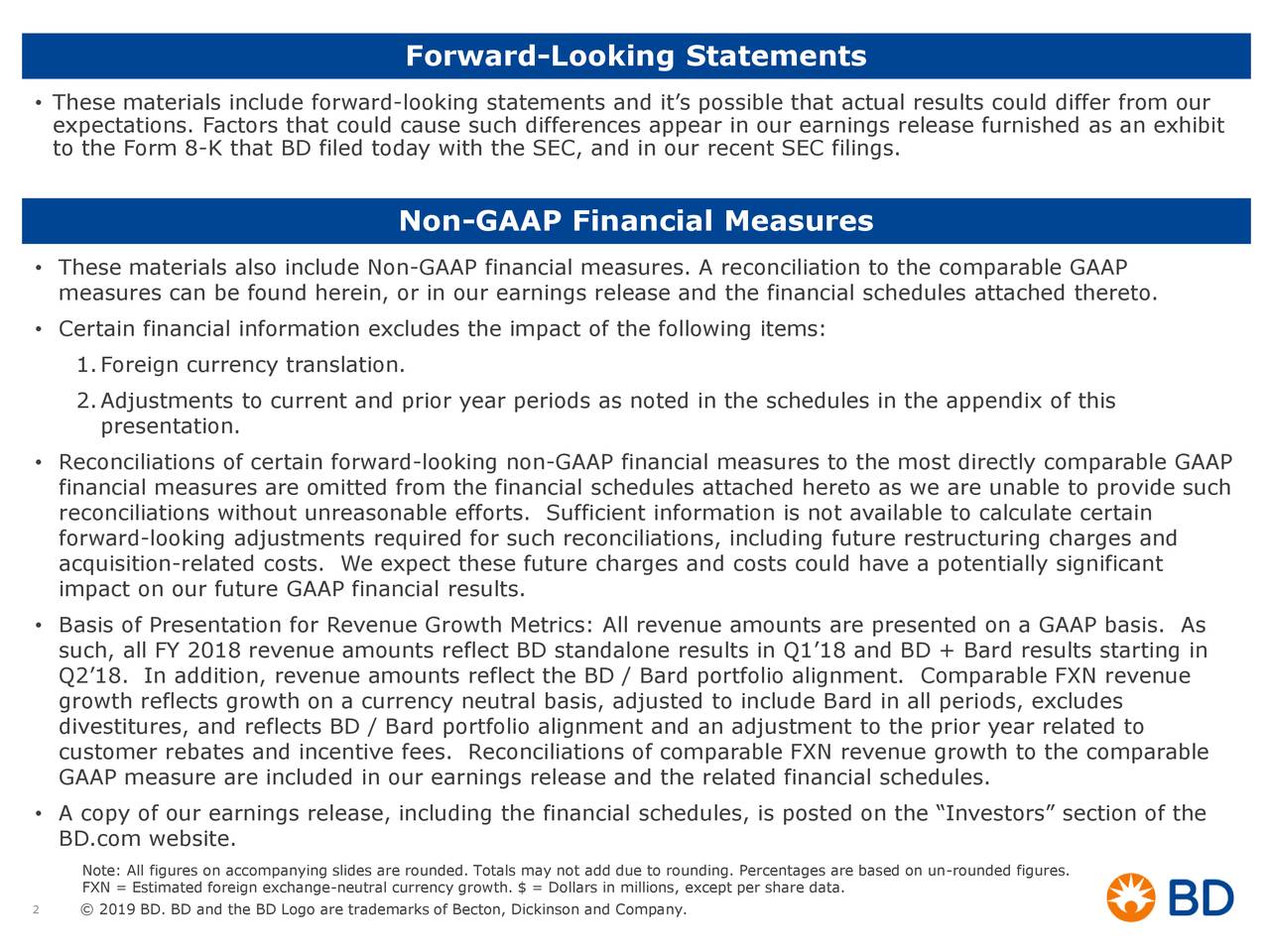 Becton, Dickinson and Company 2019 Q2 - Results - Earnings Call Slides ...