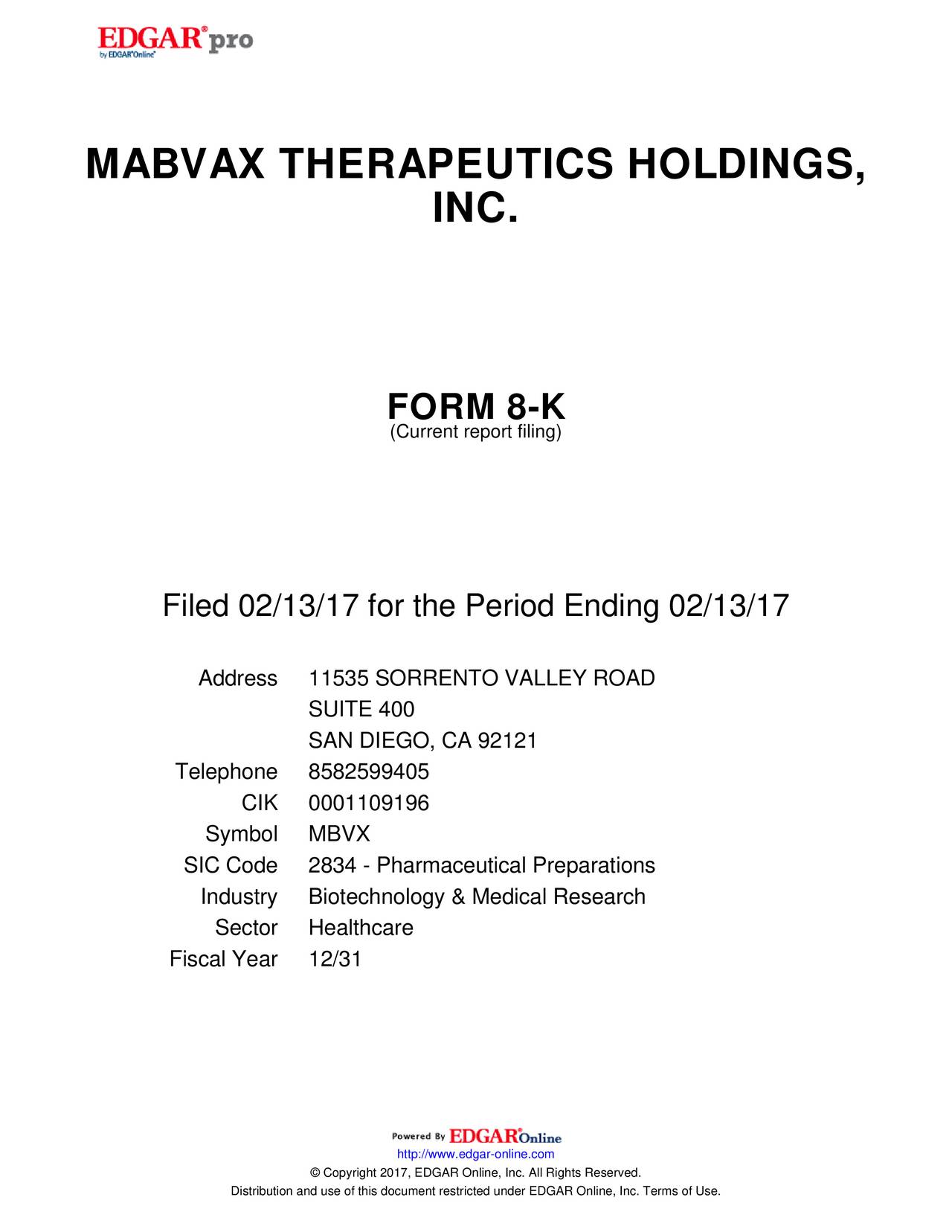 MabVax Therapeutics Holdings (MBVX) Investor Presentation - Slideshow ...