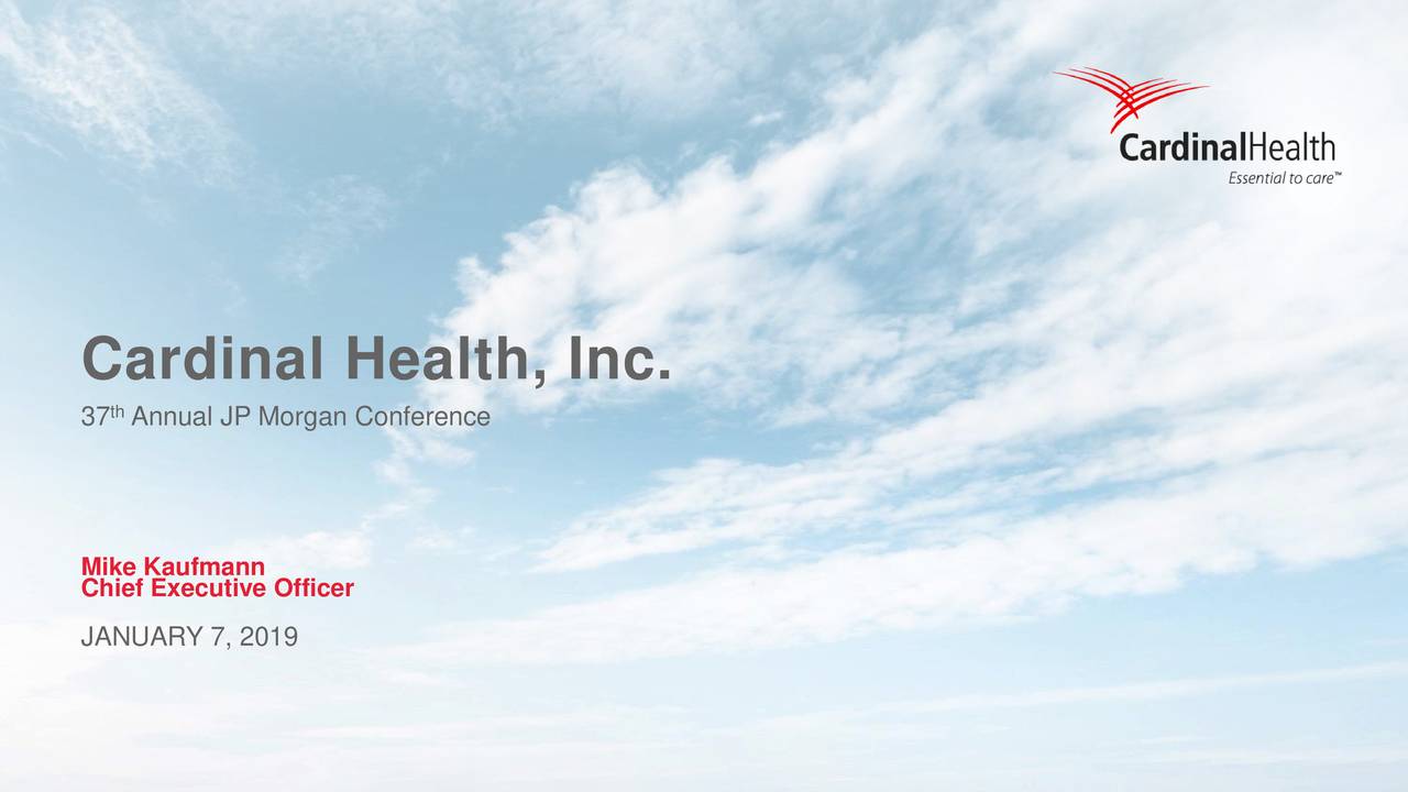 Cardinal Health (CAH) Presents At 37th Annual J.P. Morgan Healthcare ...