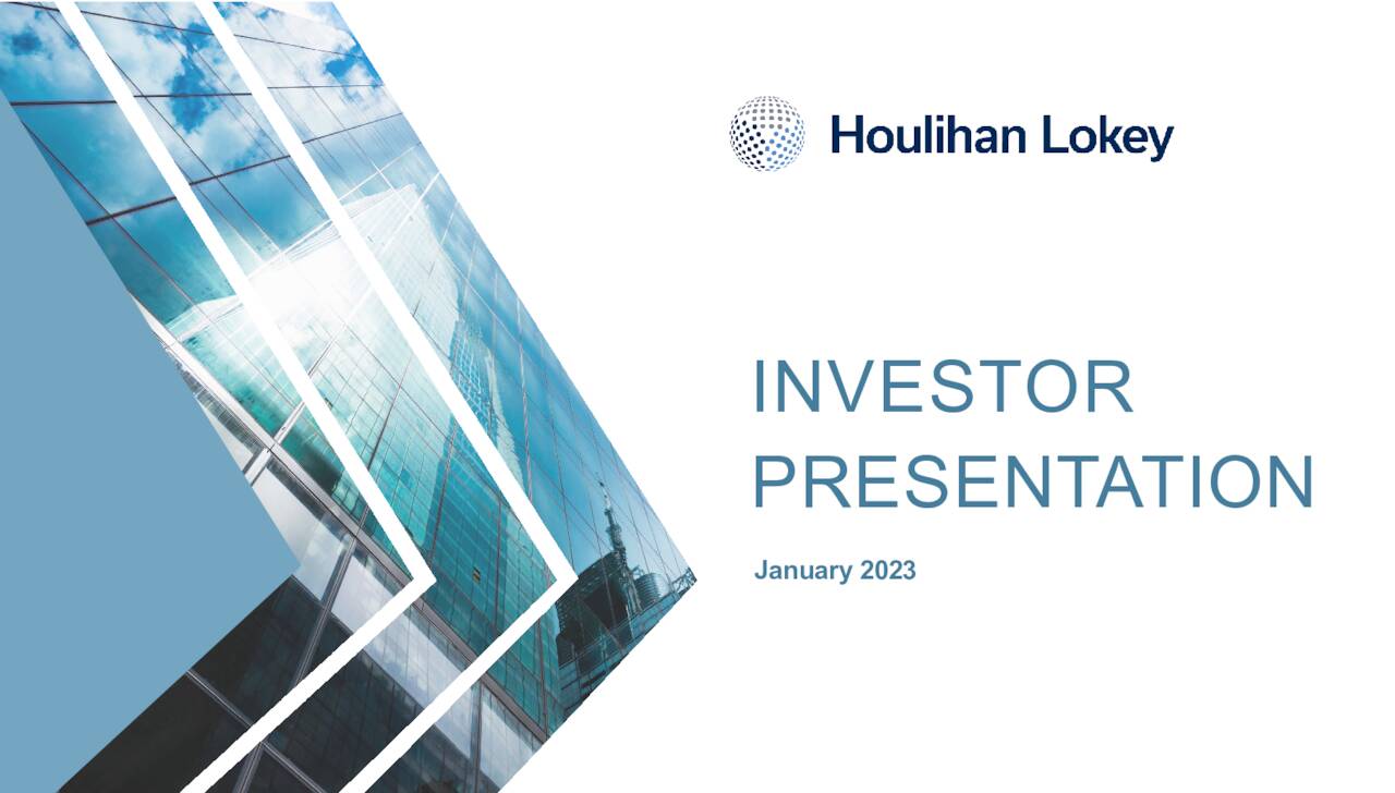 Houlihan Lokey, Inc. 2023 Q3 - Results - Earnings Call Presentation ...