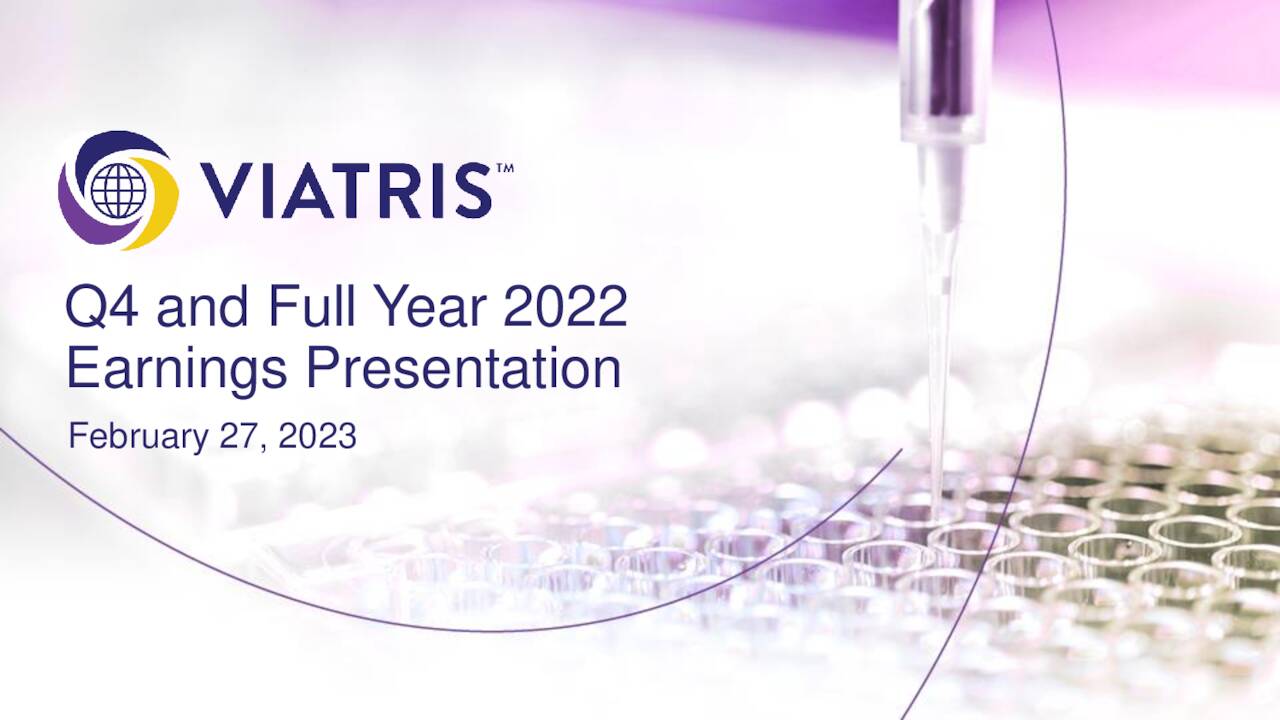 Viatris Inc. 2022 Q4 - Results - Earnings Call Presentation (NASDAQ ...