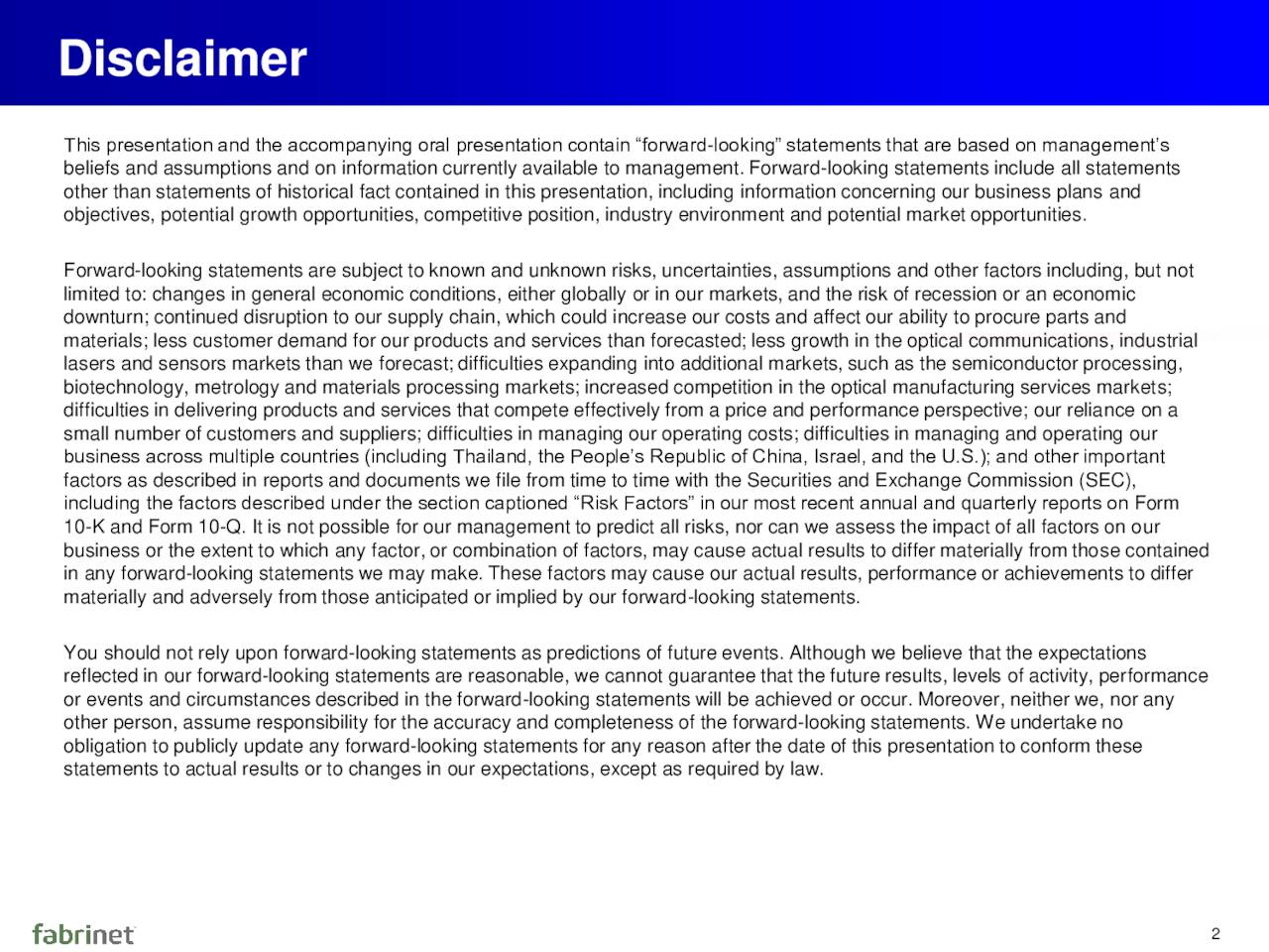 Fabrinet 2024 Q1 - Results - Earnings Call Presentation (NYSE:FN ...