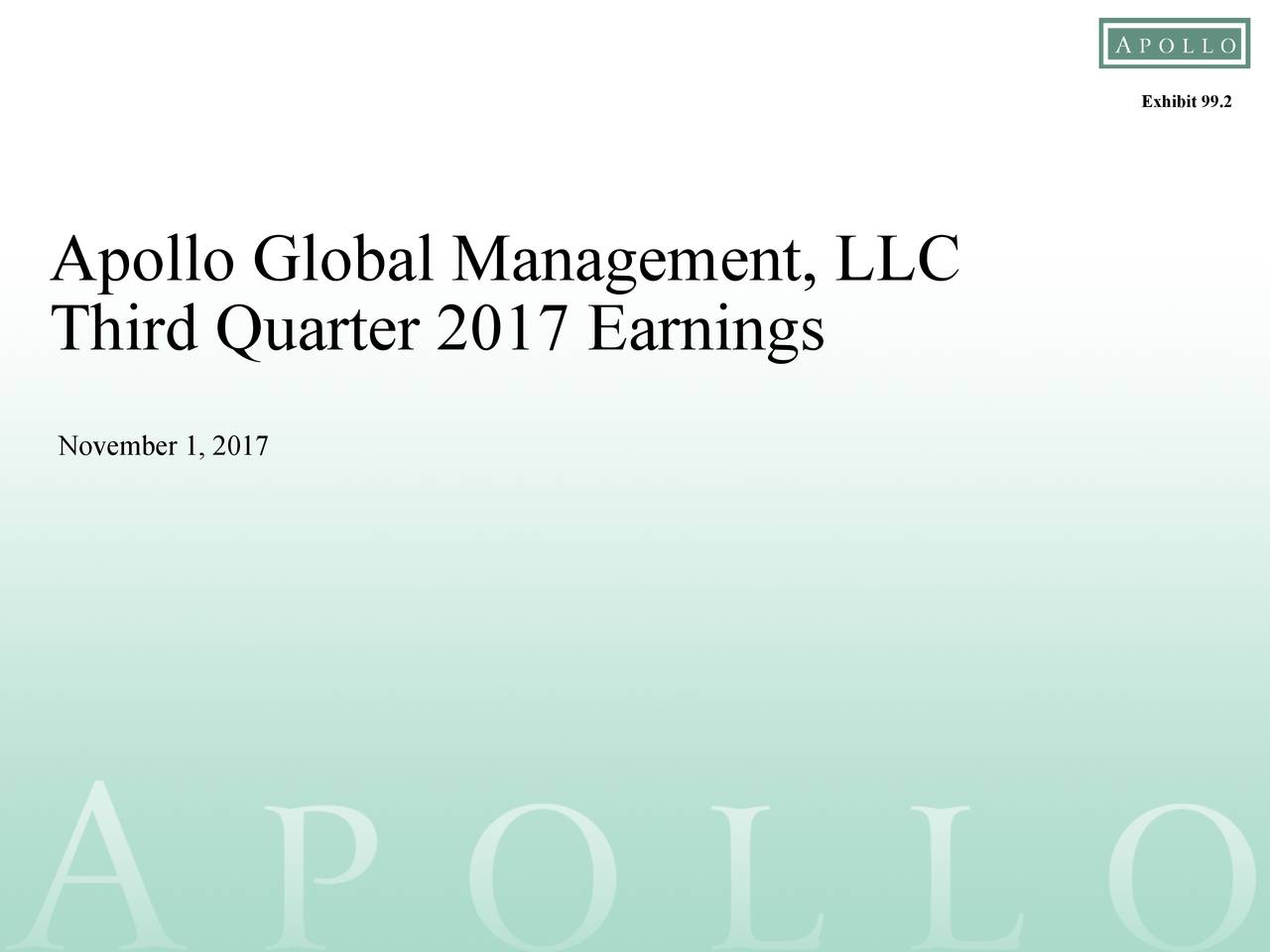 Apollo Global Management, LLC 2017 Q3 - Results - Earnings Call Slides ...