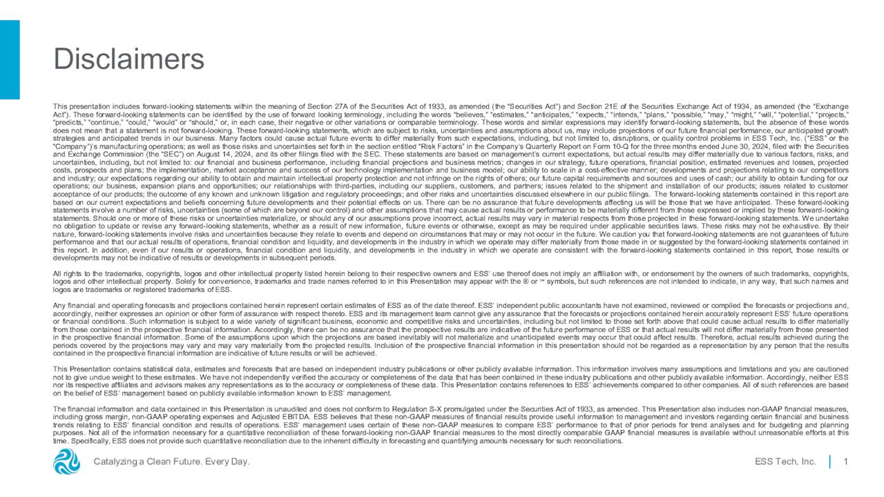 ESS Tech, Inc. 2025 Q2 - Results - Earnings Call Presentation (NYSE:GWH ...