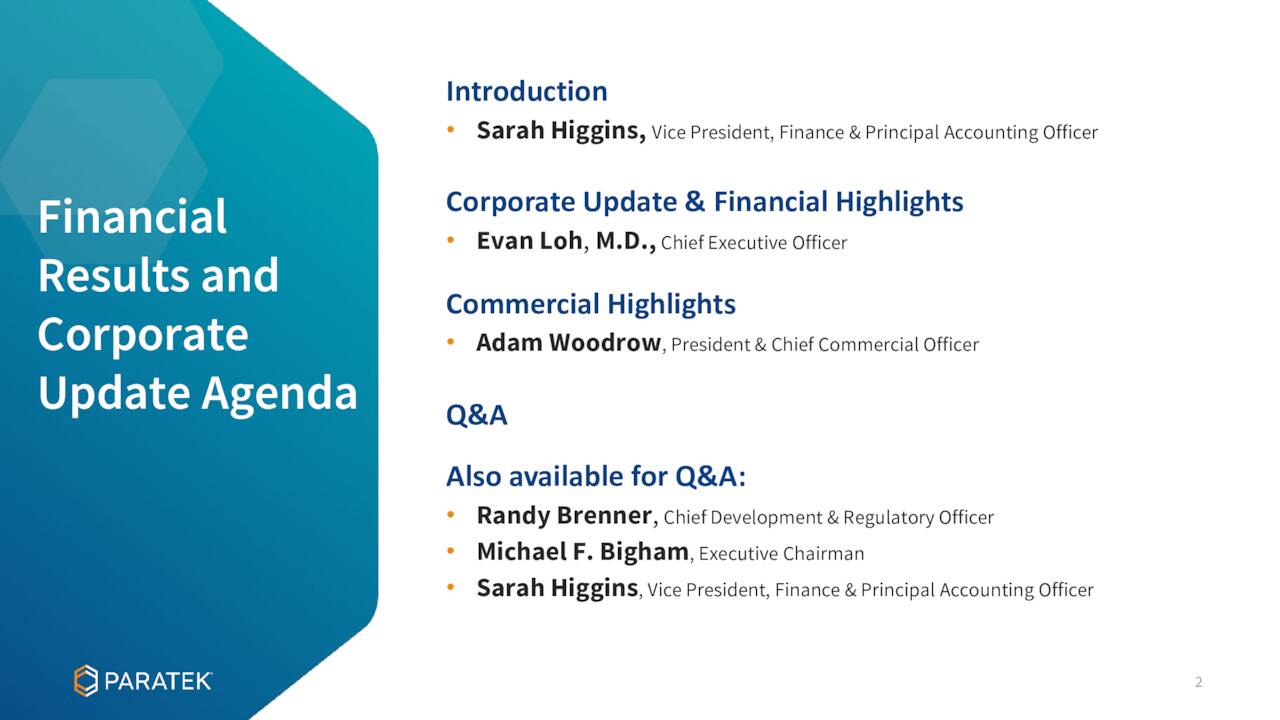 Paratek Pharmaceuticals, Inc. 2023 Q1 - Results - Earnings Call ...