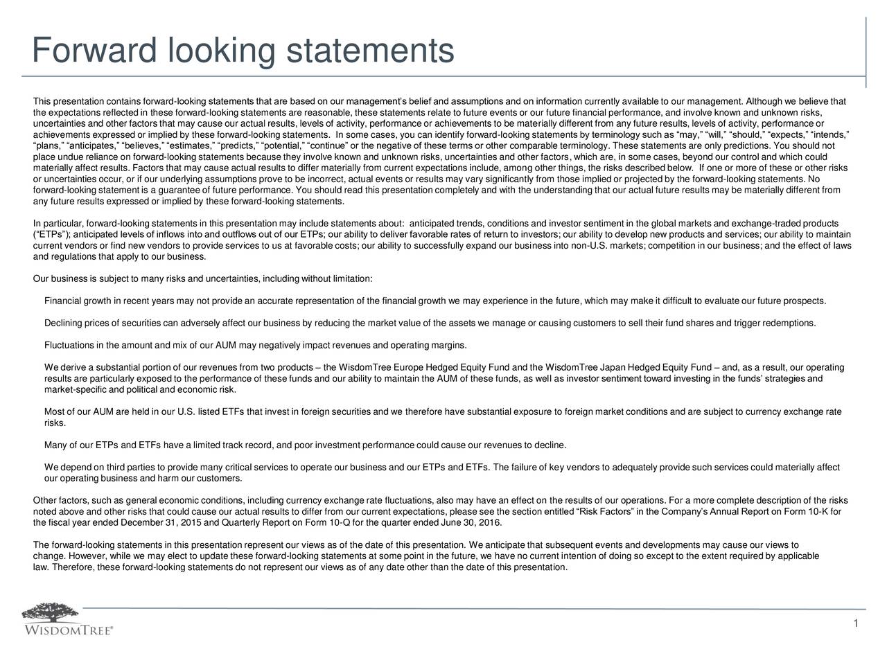 WisdomTree Investments, Inc. 2016 Q4 - Results - Earnings Call Slides ...