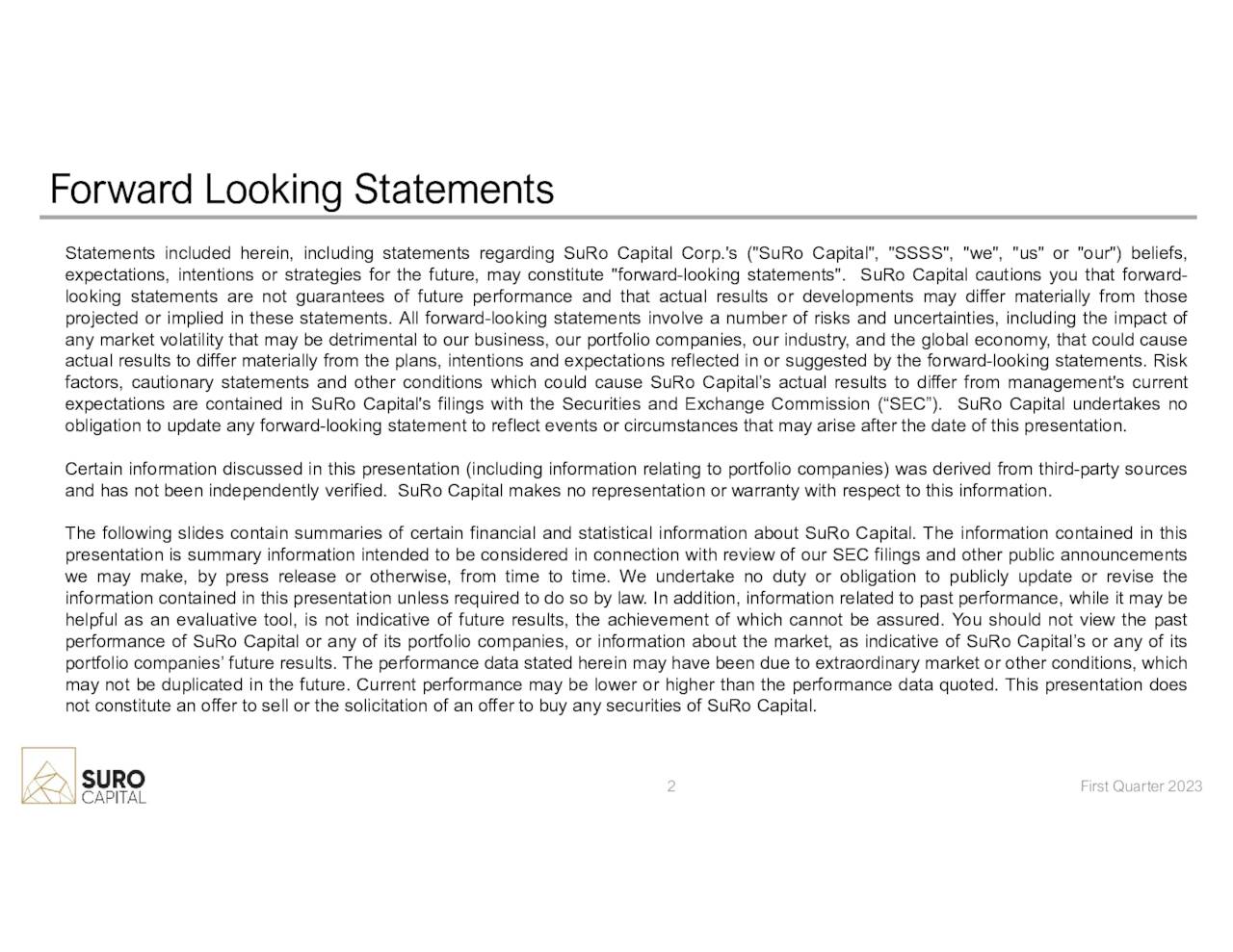 SuRo Capital Corp. 2023 Q1 - Results - Earnings Call Presentation (NASDAQ:SSSS) | Seeking Alpha