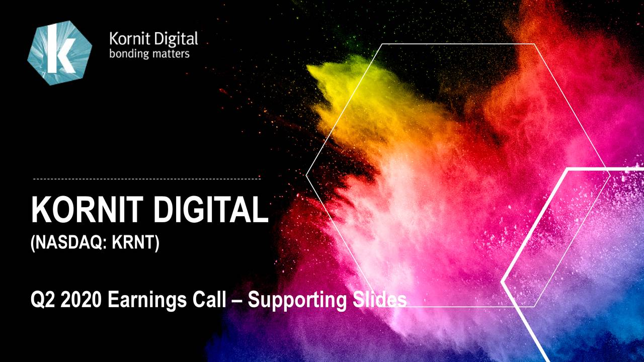 Kornit Digital Ltd. 2020 Q2 - Results - Earnings Call Presentation ...