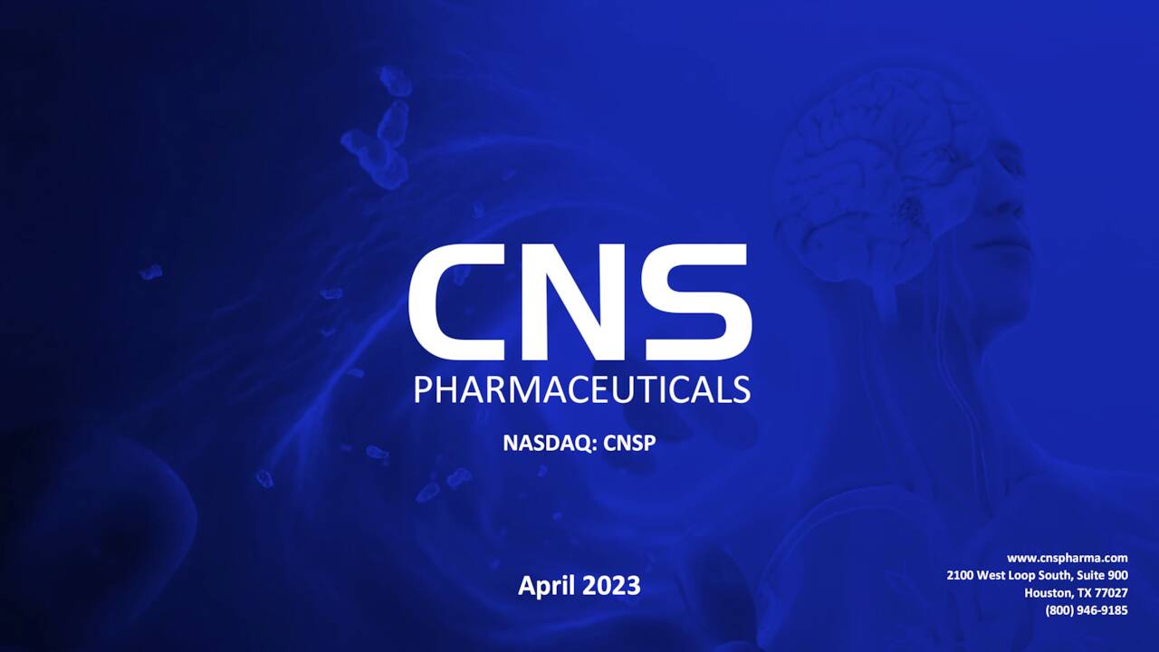 CNS Pharmaceuticals (CNSP) Investor Presentation - Slideshow (NASDAQ ...