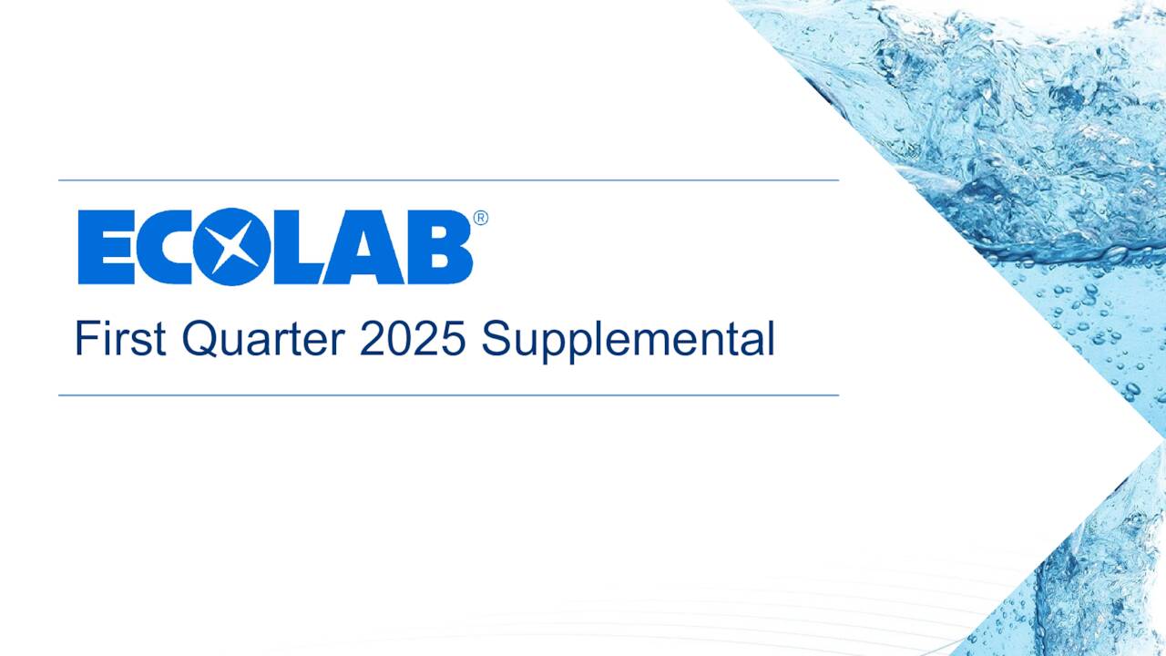 Ecolab Inc. 2025 Q1 - Results - Earnings Call Presentation (NYSE:ECL) | Seeking Alpha