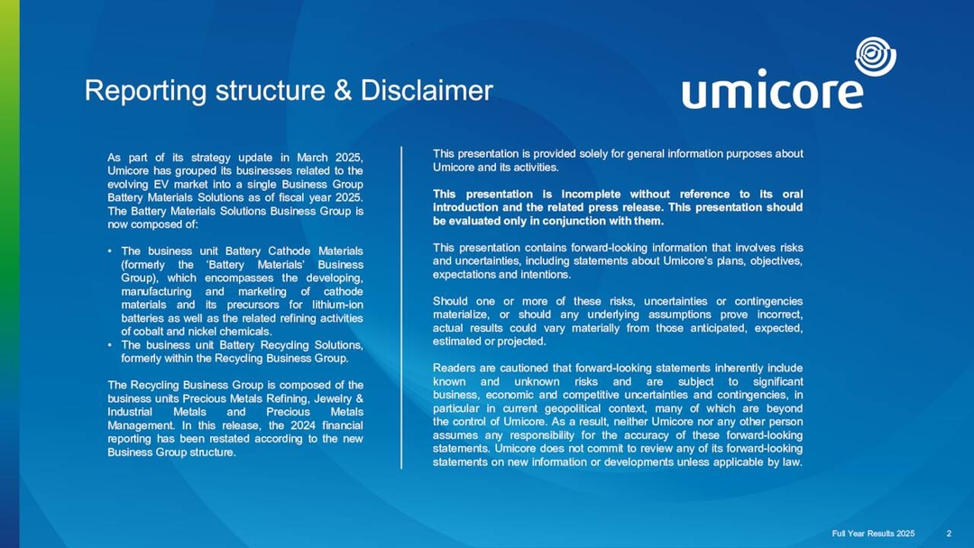 Umicore SA 2025 Q4 - Results - Earnings Call Presentation (OTCMKTS ...