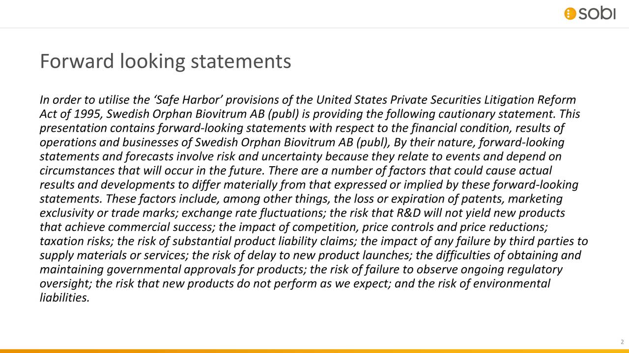Swedish Orphan Biovitrum AB (publ) 2019 Q2 - Results - Earnings Call ...