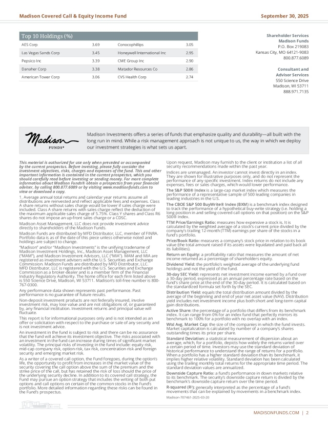 Madison Covered Call & Equity Income Fund Q3 2025 Investment Strategy ...