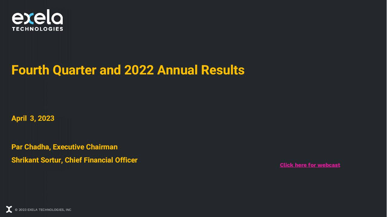 Exela Technologies, Inc. 2022 Q4 - Results - Earnings Call Presentation ...
