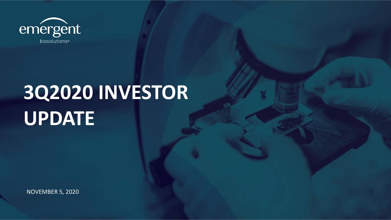 Emergent BioSolutions Inc. 2020 Q3 - Results - Earnings Call ...