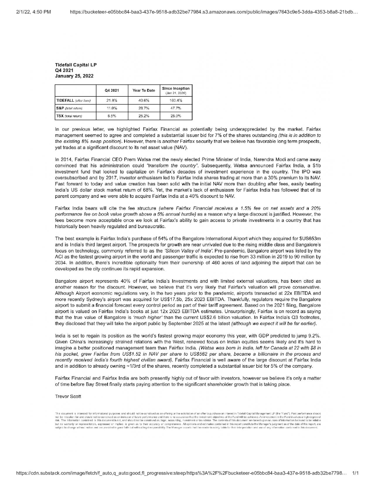 Tidefall Capital Management Q4 2021 Letter | Seeking Alpha