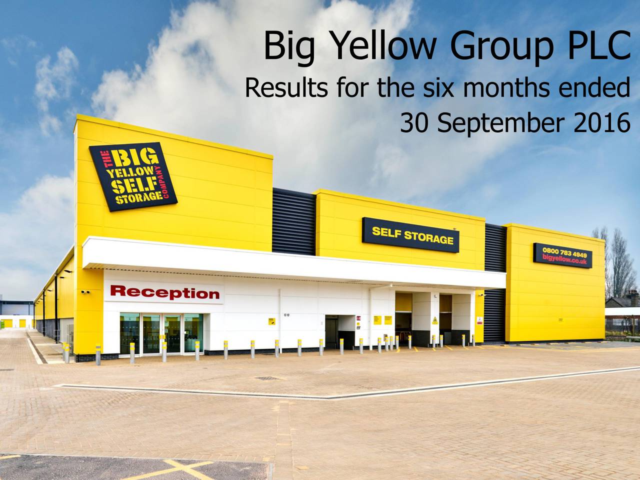 Big Yellow Group PLC 2016 Q2 - Results - Earnings Call Slides (OTCMKTS ...