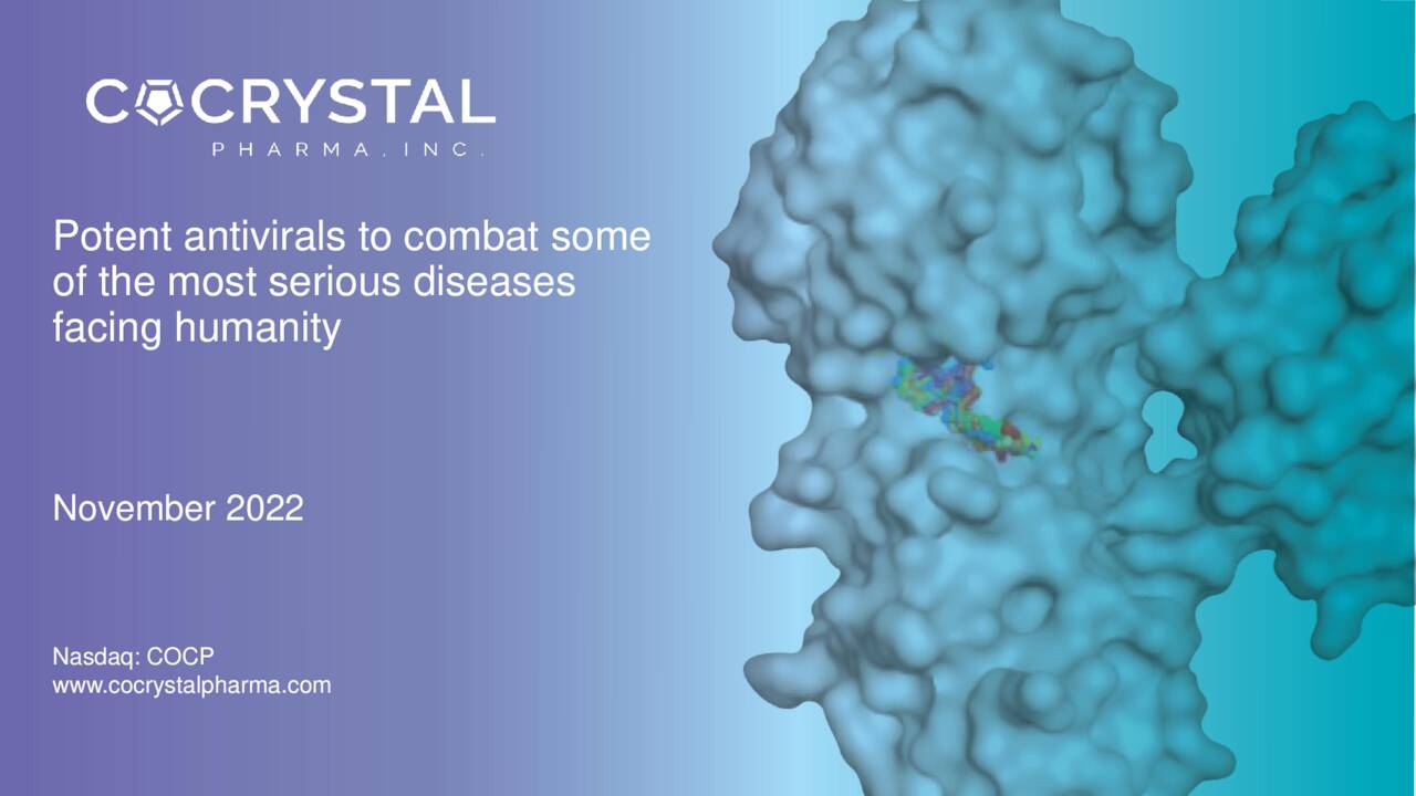 Cocrystal Pharma (COCP) Investor Presentation - Slideshow (NASDAQ:COCP ...