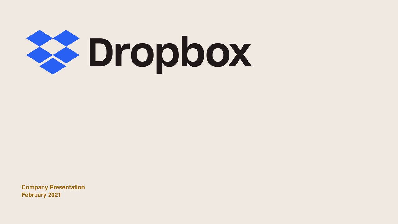 Dropbox, Inc. 2020 Q4 - Results - Earnings Call Presentation (NASDAQ ...