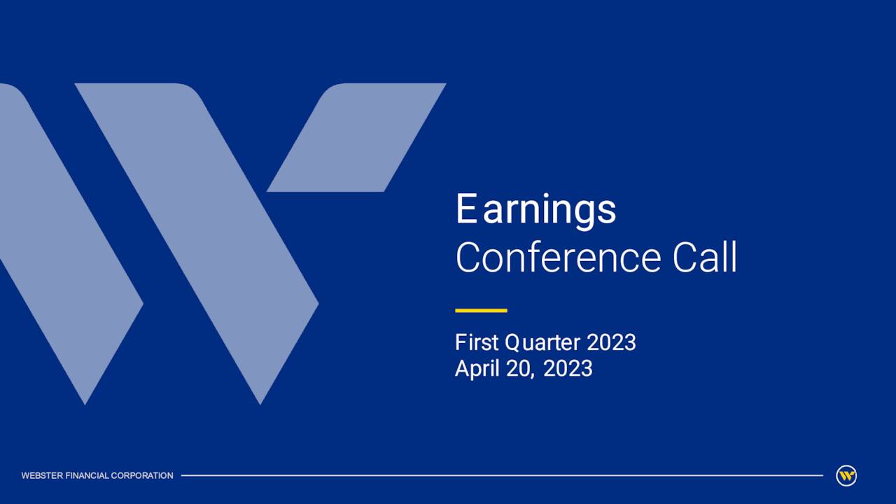 Webster Financial Corporation 2023 Q1 - Results - Earnings Call Presentation (NYSE:WBS ...
