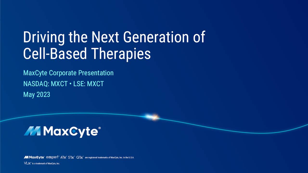 MaxCyte, Inc. 2023 Q1 - Results - Earnings Call Presentation (NASDAQ ...