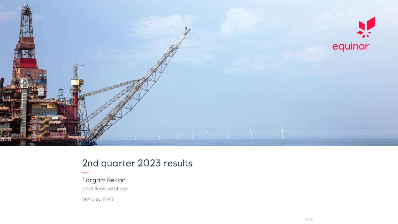 Equinor ASA 2023 Q2 - Results - Earnings Call Presentation (NYSE:EQNR ...