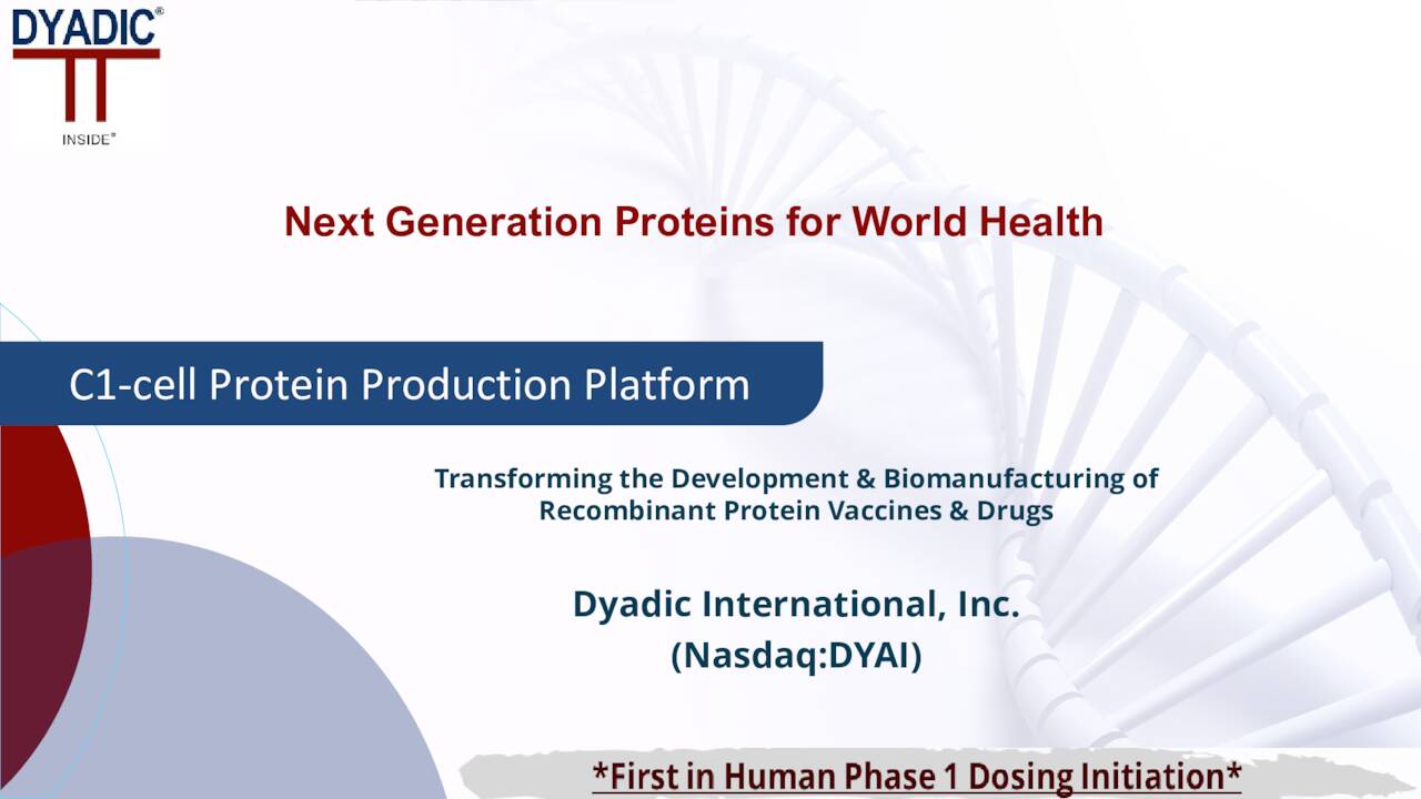 Dyadic International (DYAI) Presents At BIO CEO & Investor Conference ...
