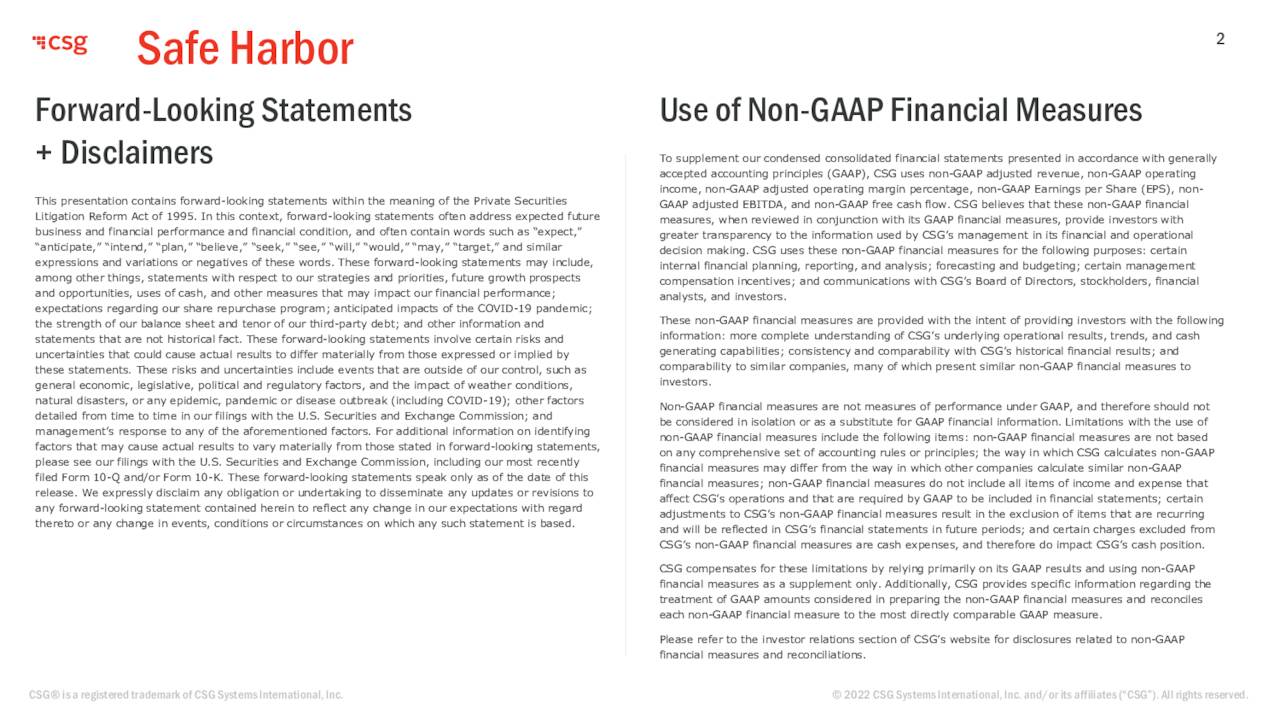 CSG Systems International, Inc. 2022 Q1 - Results - Earnings Call ...