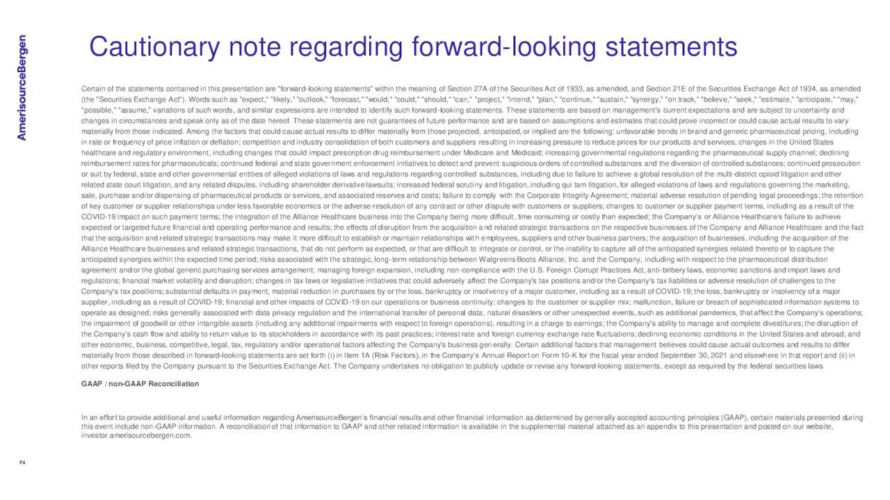 AmerisourceBergen Corporation 2022 Q1 - Results - Earnings Call Presentation (NYSE:COR ...