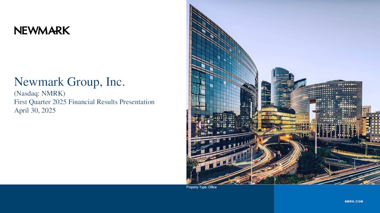 Newmark Group, Inc. 2025 Q1 - Results - Earnings Call Presentation (NASDAQ:NMRK) | Seeking Alpha