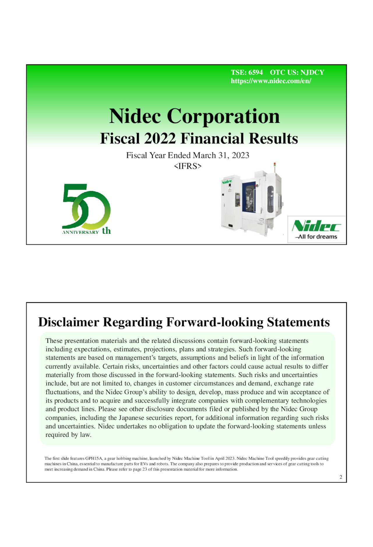 Nidec Corporation 2022 Q4 - Results - Earnings Call Presentation ...