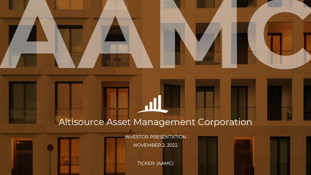 Altisource Asset Management Corporation 2022 Q3 - Results - Earnings ...