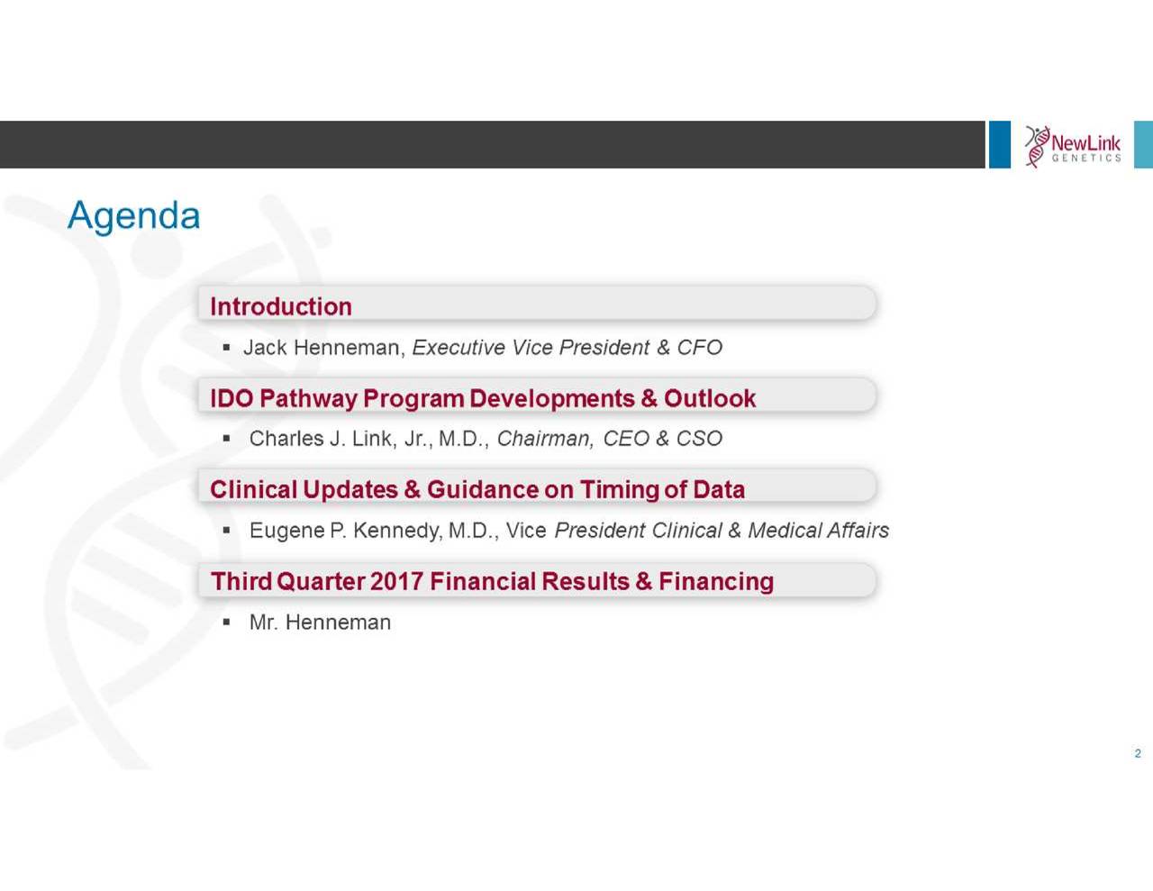 NewLink Genetics Corporation 2017 Q3 - Results - Earnings Call Slides ...