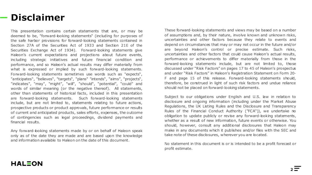 Haleon plc 2022 Q2 - Results - Earnings Call Presentation (NYSE:HLN ...