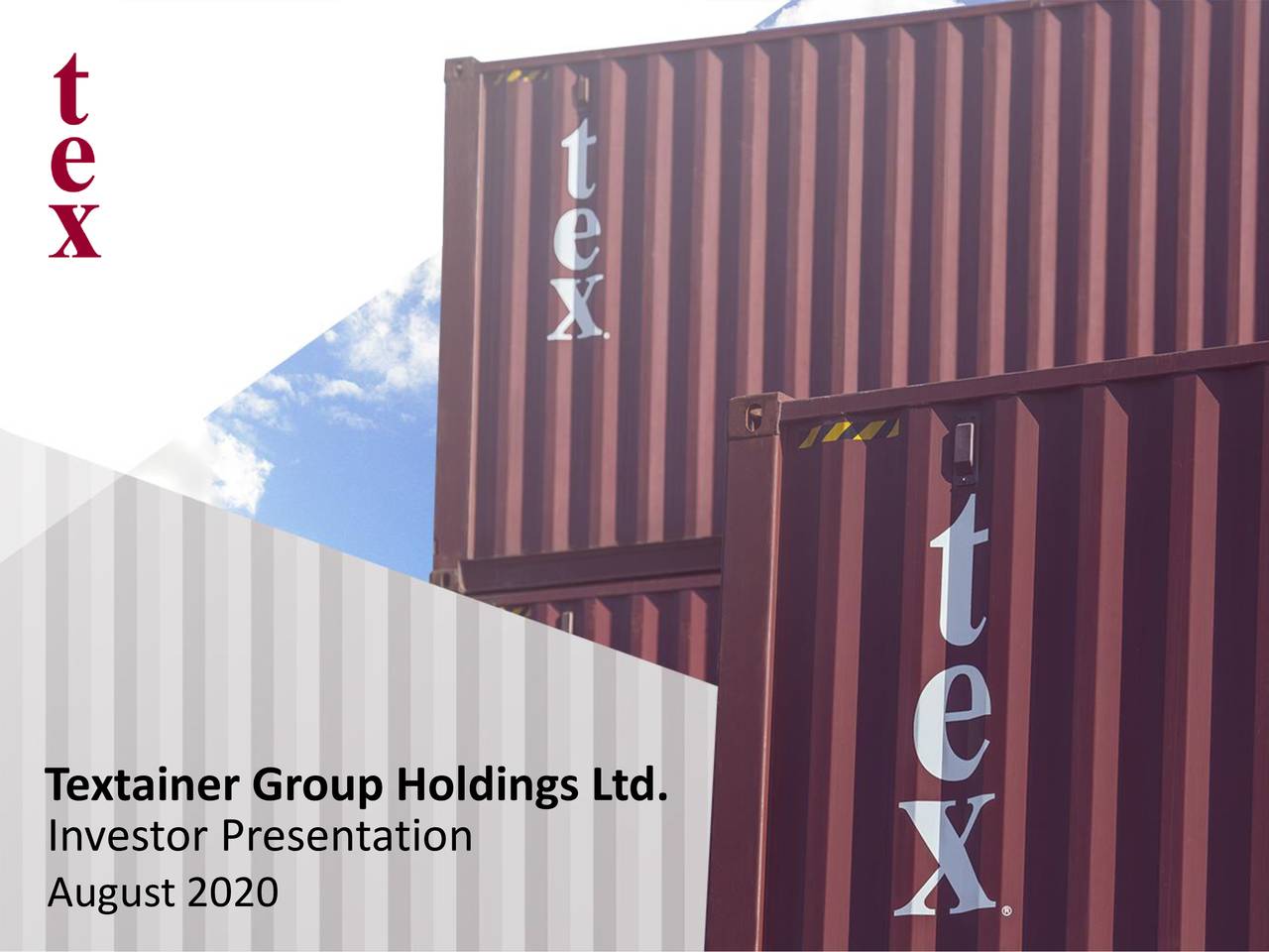 Textainer Group Holdings Limited 2020 Q2 - Results - Earnings Call ...