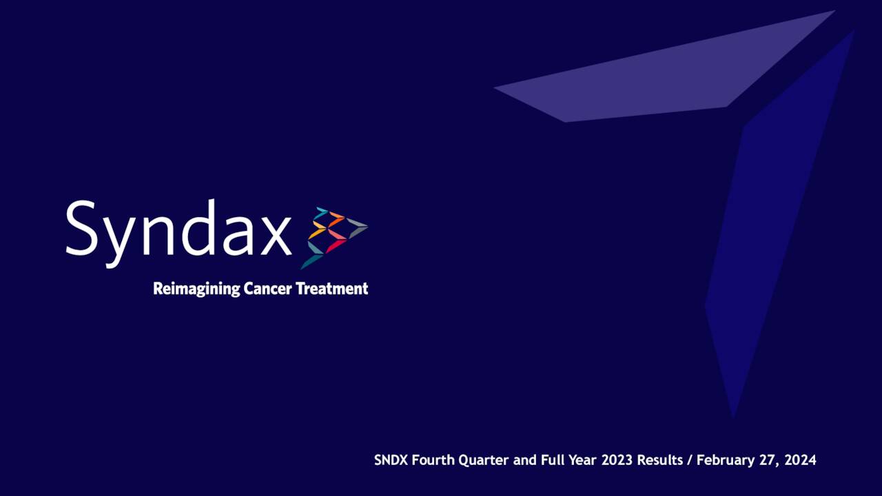 Syndax Pharmaceuticals, Inc. 2023 Q4 - Results - Earnings Call ...