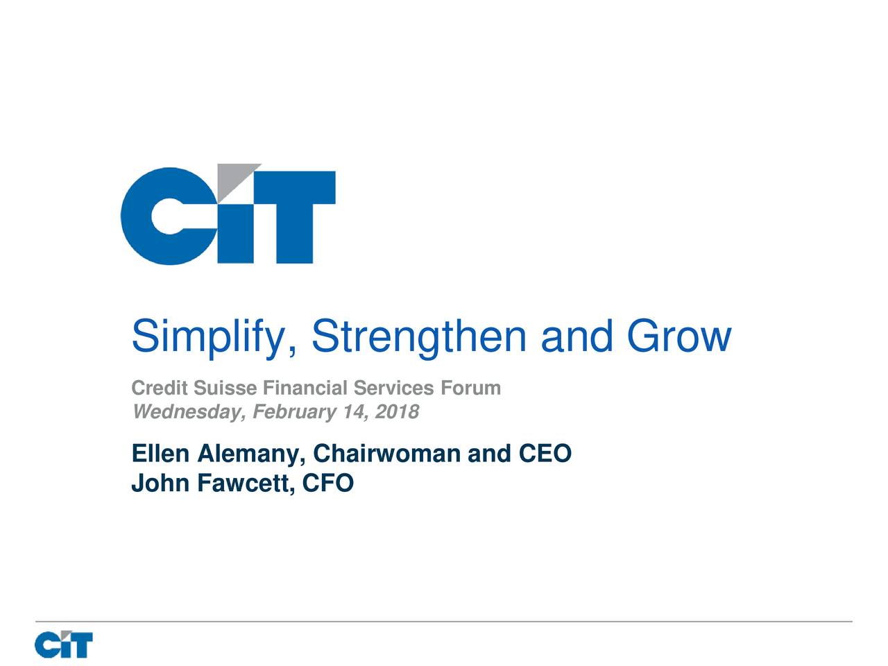 CIT Group (CIT) Presents At Credit Suisse 19th Annual Financial ...