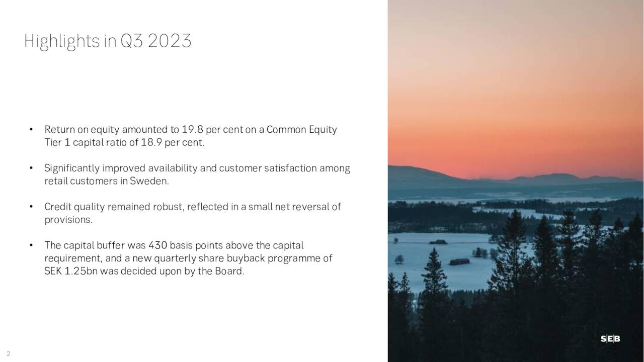 Skandinaviska Enskilda Banken AB (publ.) 2023 Q3 - Results - Earnings Call Presentation (OTCMKTS ...