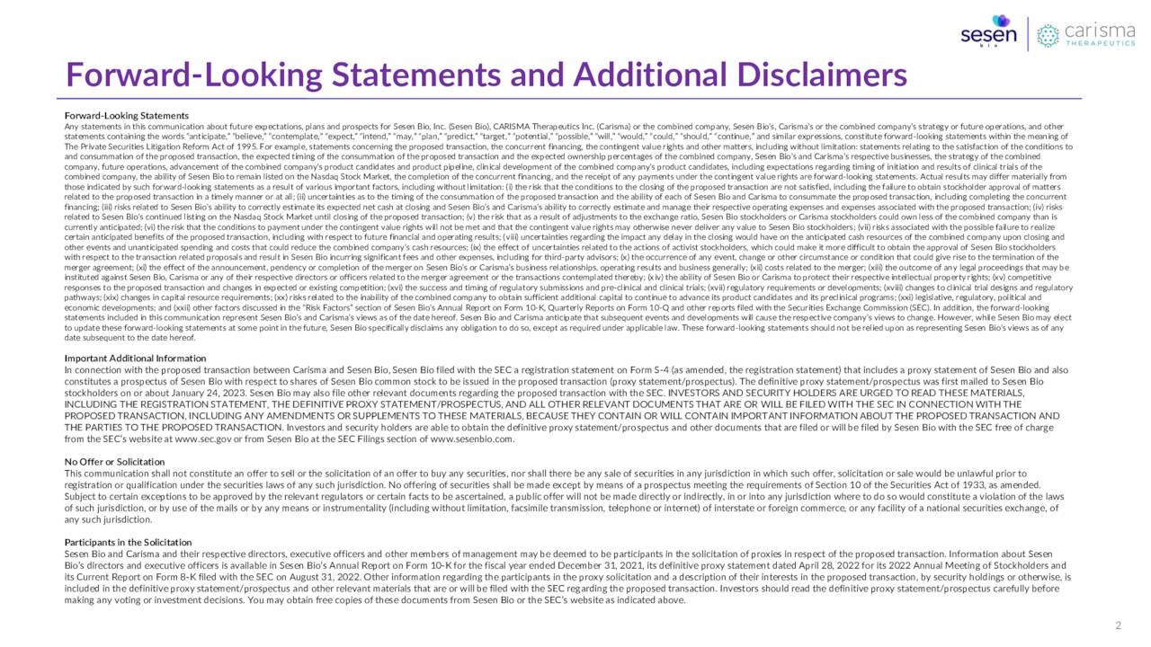 Sesen Bio (SESN) Investor Presentation - Slideshow (NASDAQ:CARM ...