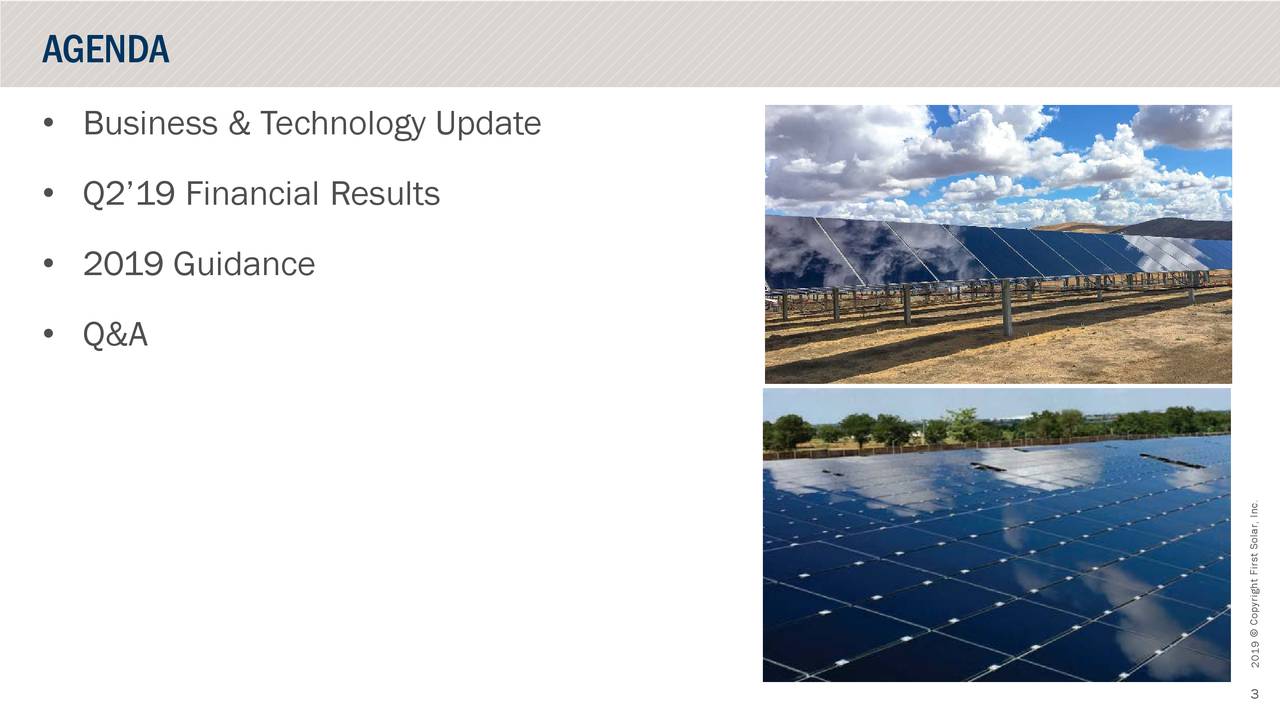 First Solar, Inc. 2019 Q2 - Results - Earnings Call Slides (NASDAQ:FSLR ...