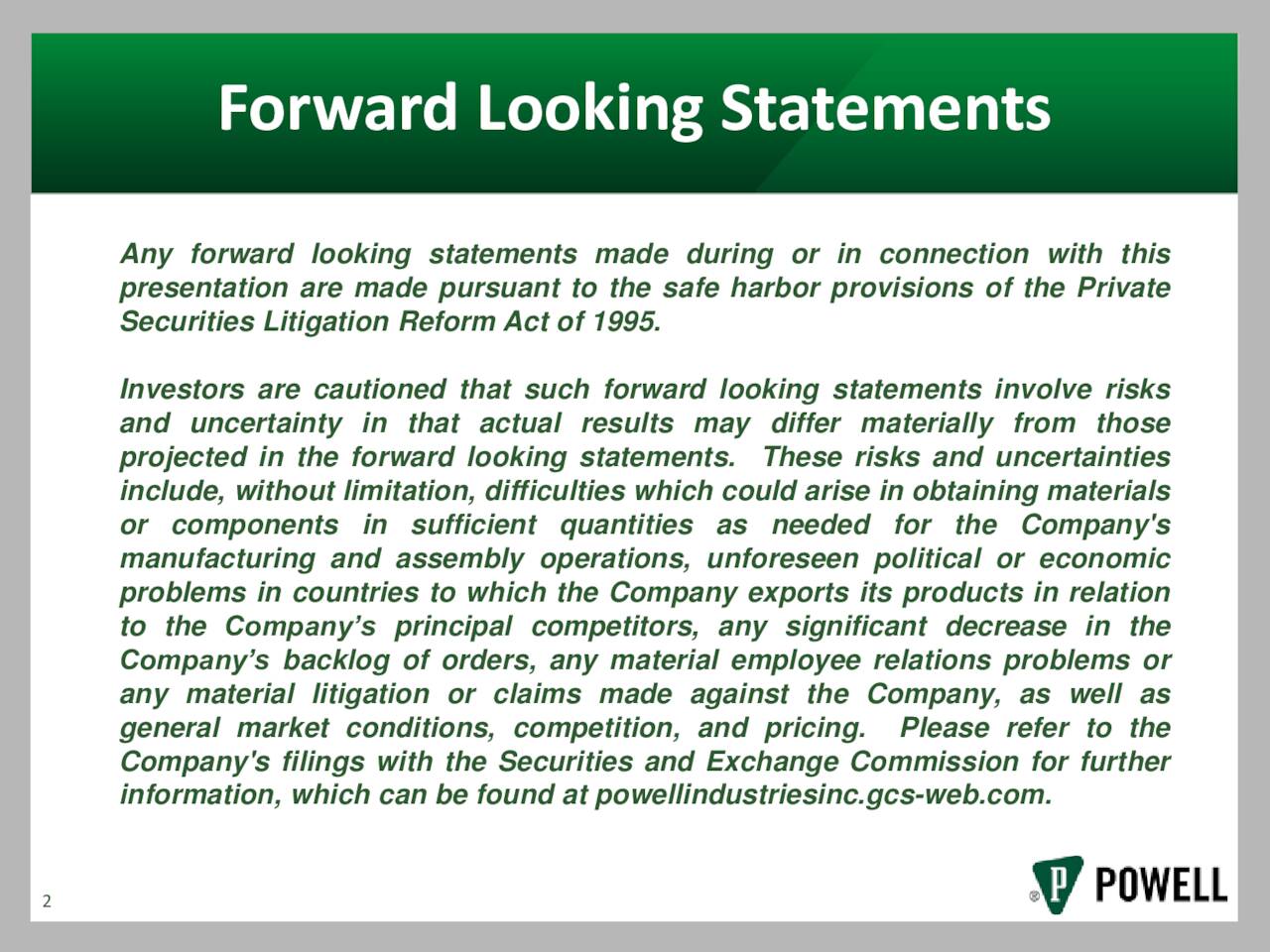 Powell Industries, Inc. 2022 Q2 - Results - Earnings Call Presentation ...