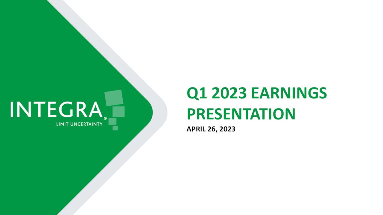 Integra LifeSciences Holdings Corporation 2023 Q1 - Results - Earnings ...