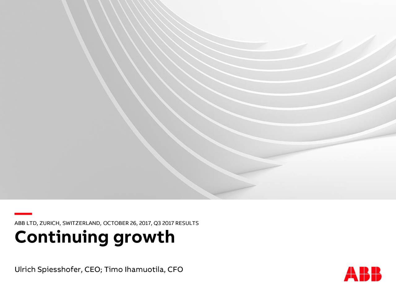 ABB LTD. 2017 Q3 - Results - Earnings Call Slides (OTCMKTS:ABBNY) | Seeking Alpha
