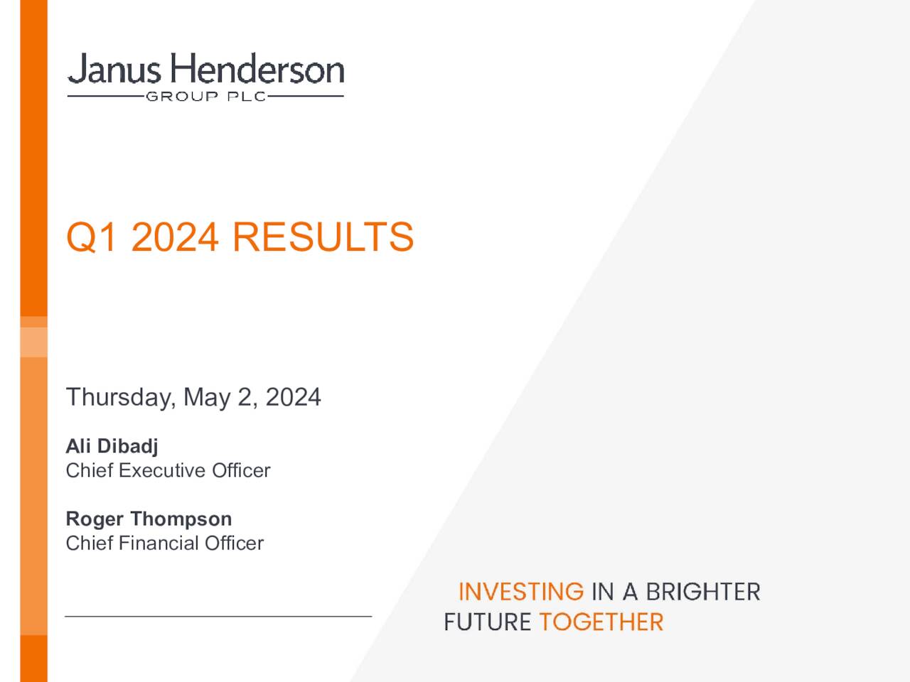 Janus Henderson Group plc 2024 Q1 - Results - Earnings Call Presentation (NYSE:JHG) | Seeking Alpha