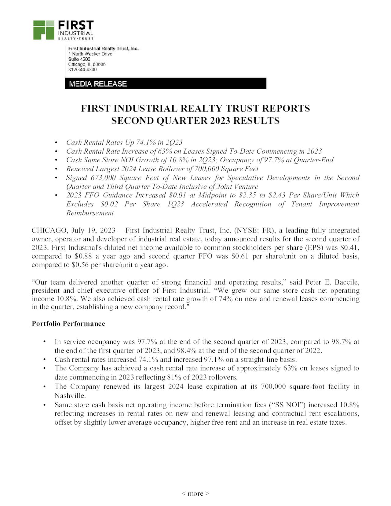 First Industrial Realty Trust, Inc. 2023 Q3 - Results - Earnings Call ...