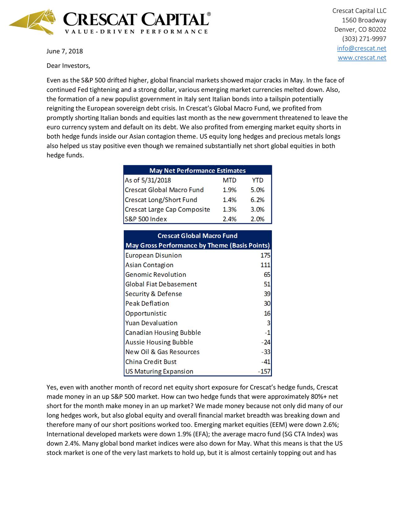 Crescat Capital May 2018 Update | Seeking Alpha