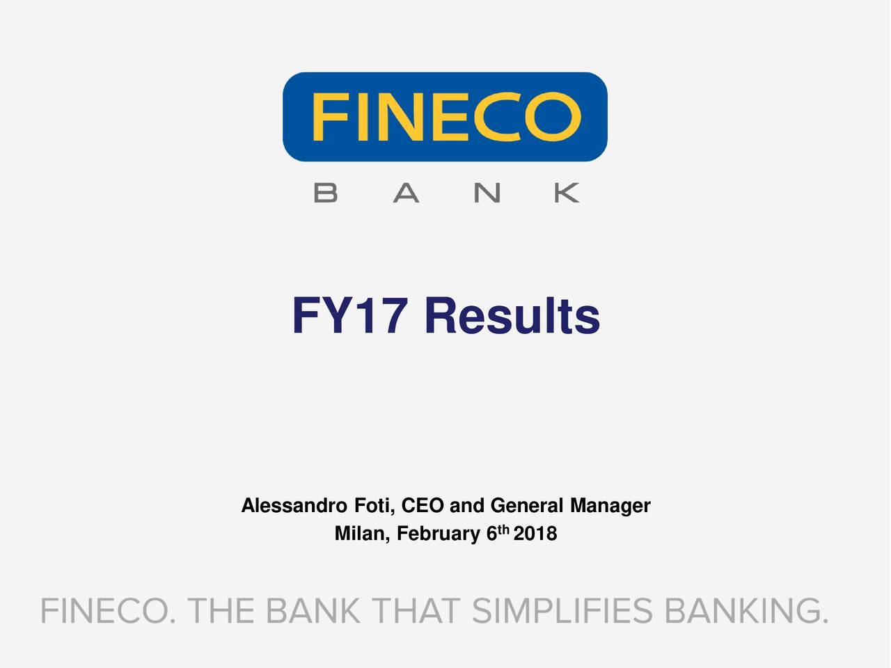Finecobank Banca Fineco SPA ADR 2017 Q4 - Results - Earnings Call ...